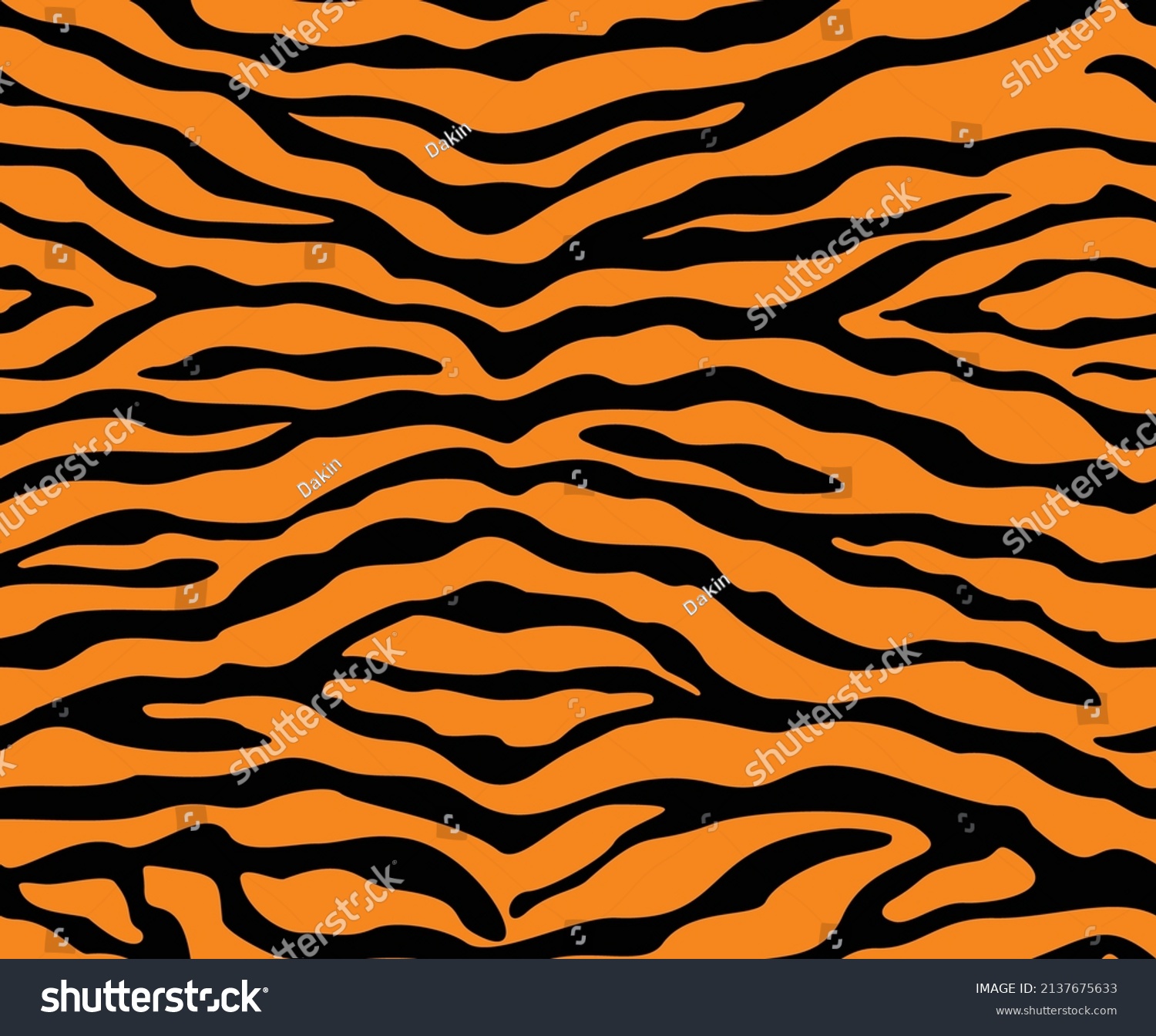 Tiger Seamless Pattern Orange Background Black Stock Vector (Royalty ...
