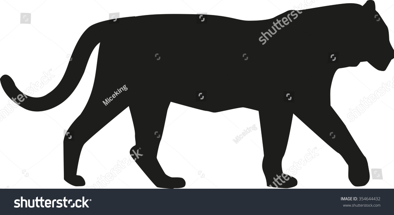 Tiger Silhouette Stock Vector (Royalty Free) 354644432