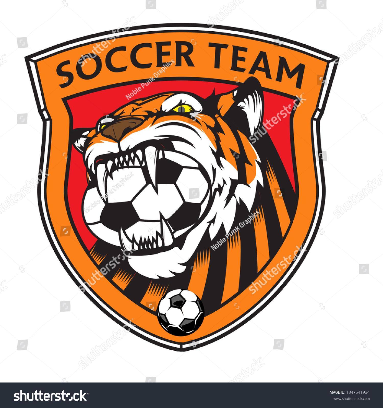 Tiger Soccer Team: เวกเตอร์สต็อก (ปลอดค่าลิขสิทธิ์) 1347541934