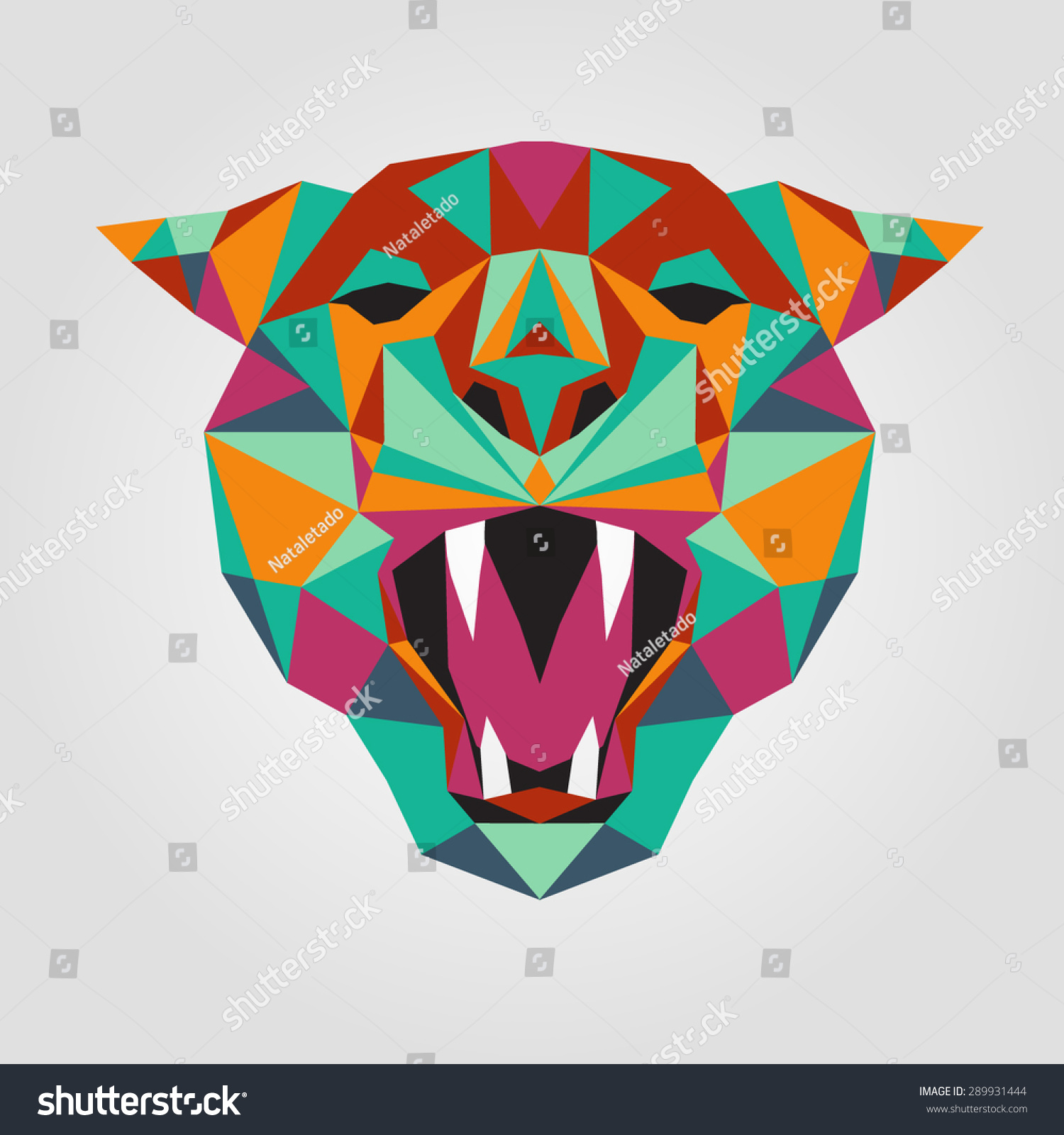 Tiger Stylized Triangle Polygonal Model Stock Vector (Royalty Free ...