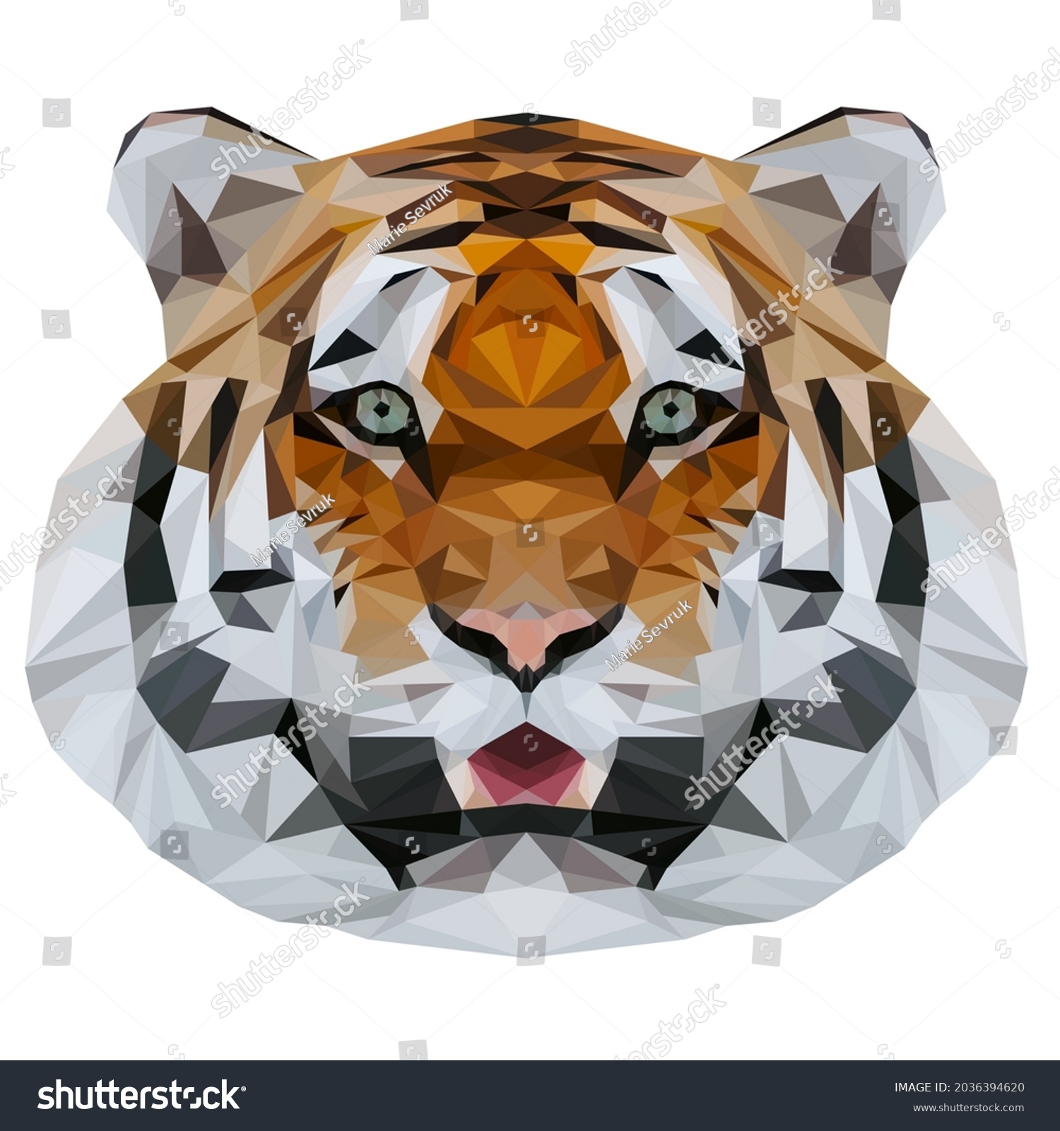 Tiger Symbol 2022 Lowpoligonal Triangle Stock Vector (Royalty Free ...
