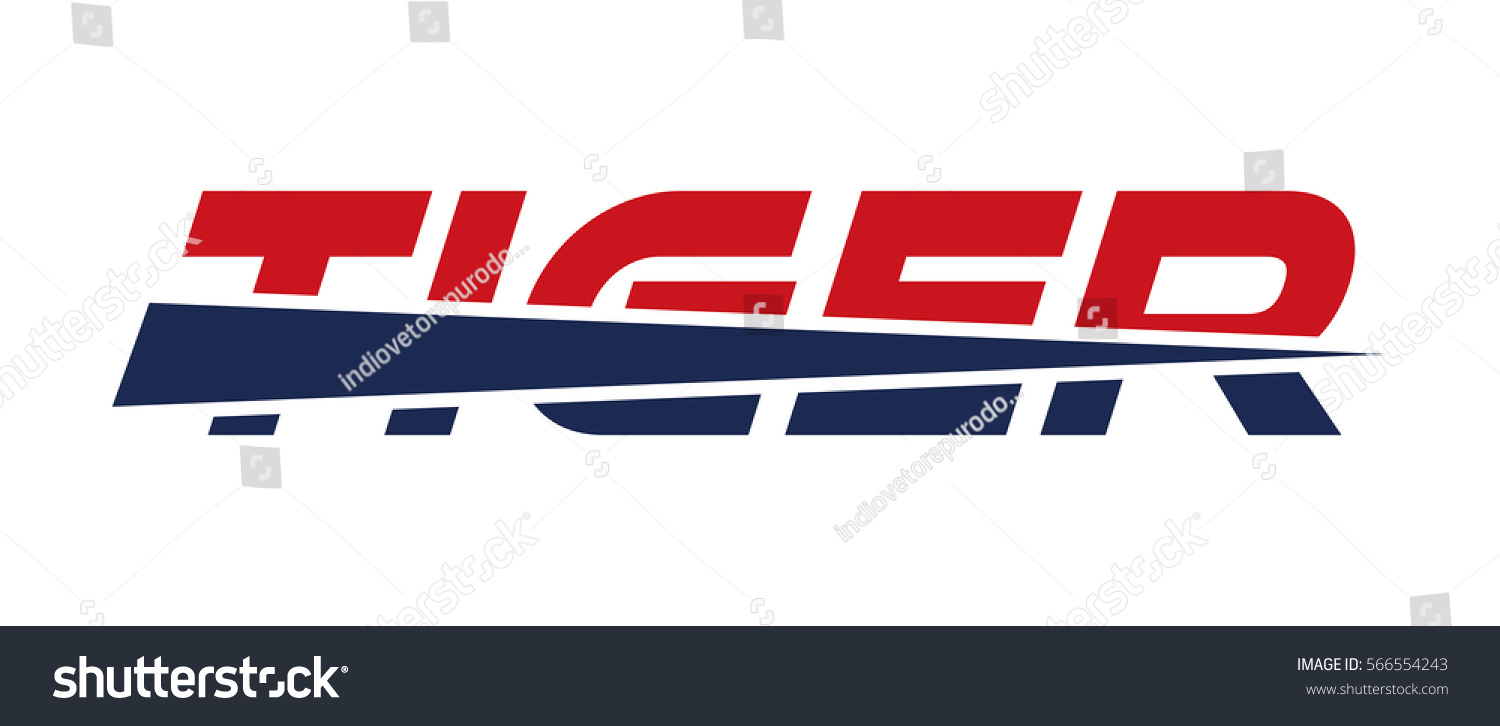 Tiger Text Letter Logo Design: vector de stock (libre de regalías ...