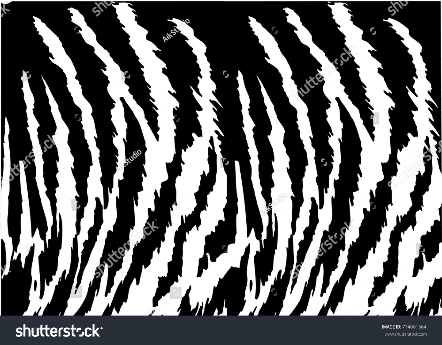 Tiger Texture Black White Pattern Background Stock Vector (Royalty Free ...