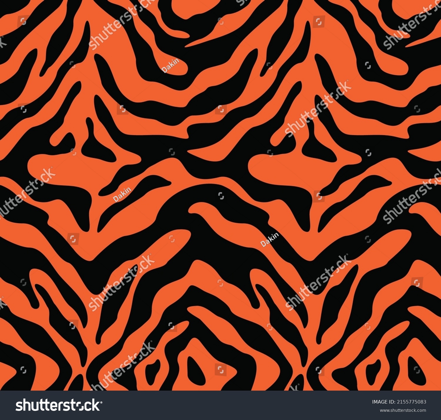 Tiger Texture Seamless Pattern Black Stripes Stock Vector (Royalty Free ...