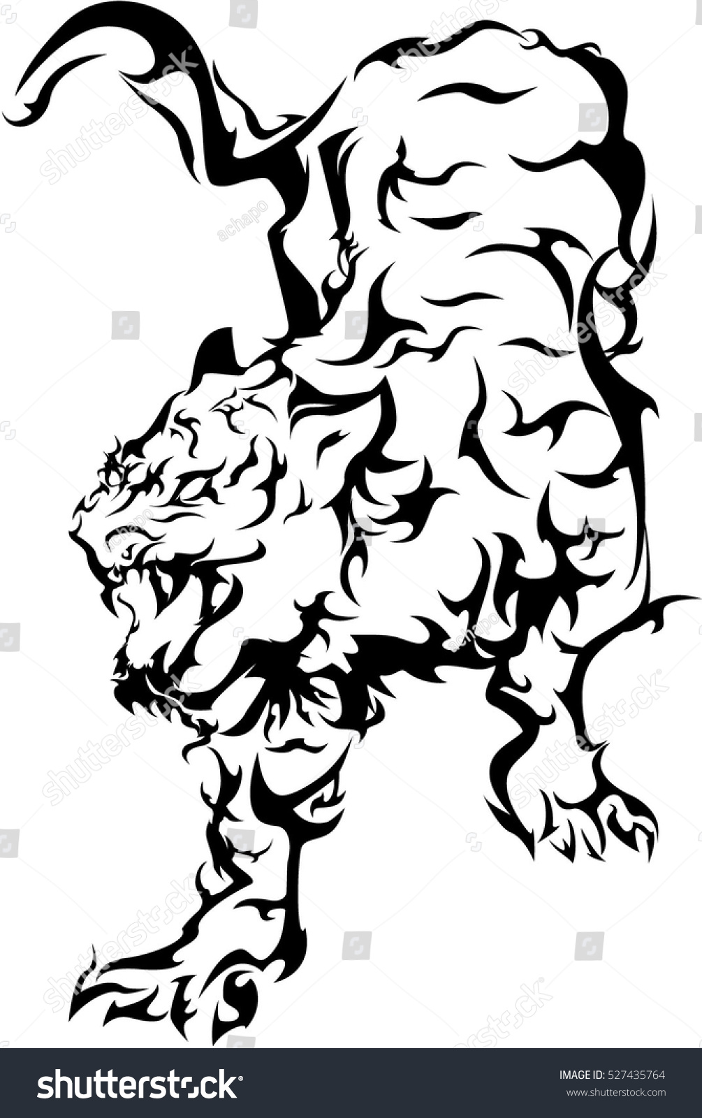 Tiger Tribal Stock Vector (Royalty Free) 527435764