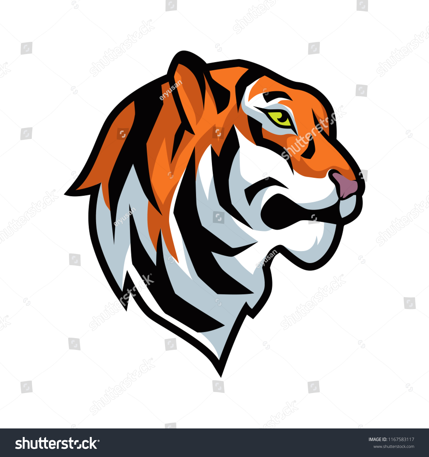 Tiger Vector Graphic Illustration Stock Vector (Royalty Free) 1167583117