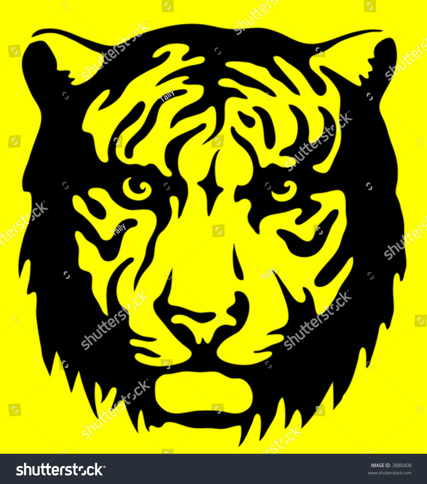 Tiger Warning Sign: vector de stock (libre de regalías) 3880408 ...