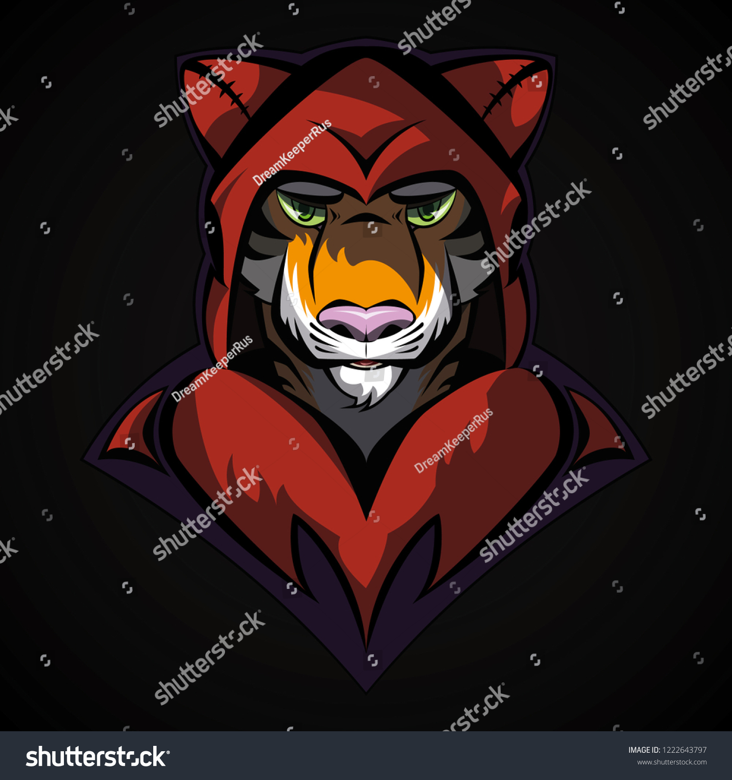 Tiger Hood Avatar Vector: vector de stock (libre de regalías ...