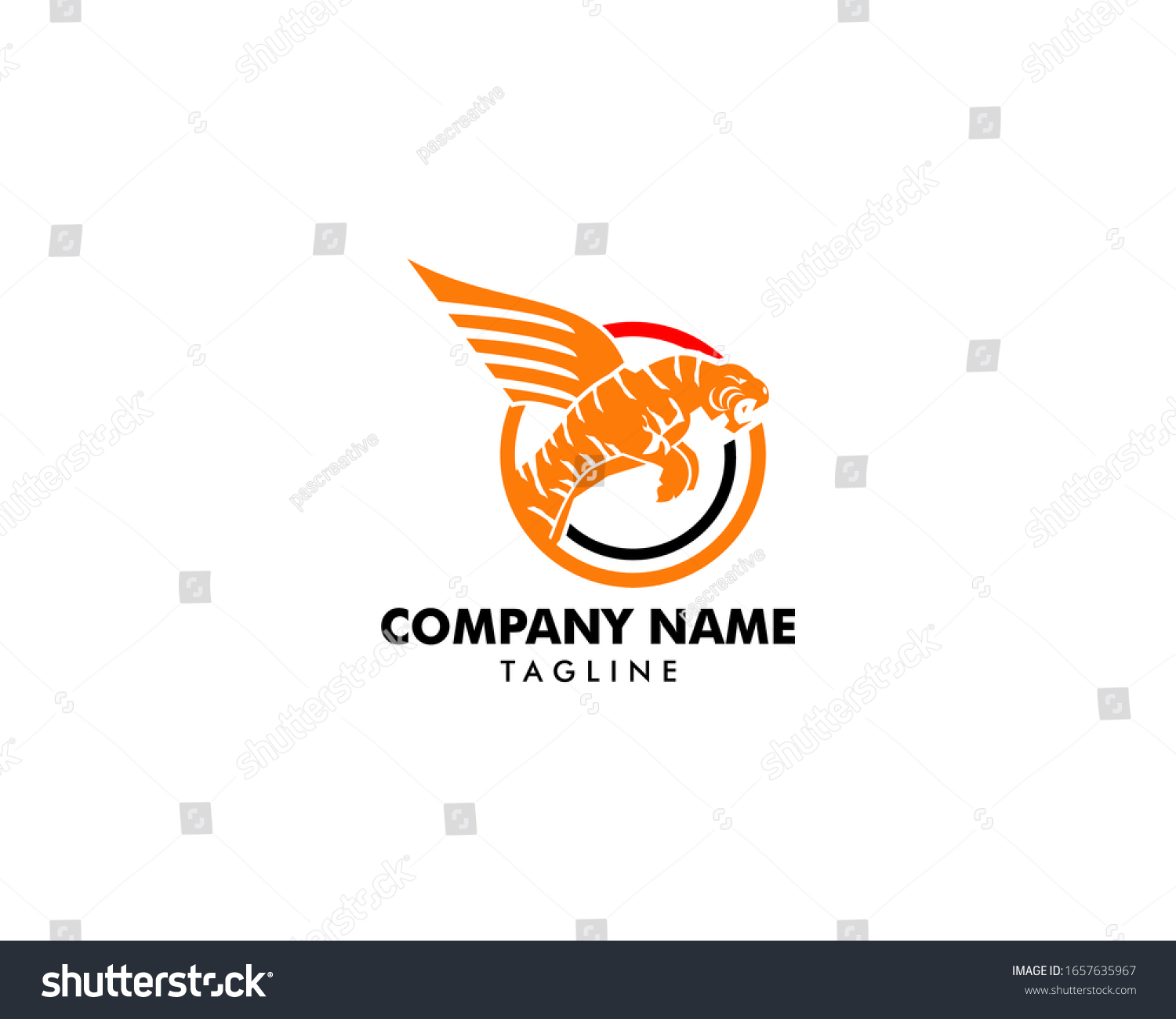Tiger Wings Vector Logo Design Template Stock Vector (Royalty Free ...