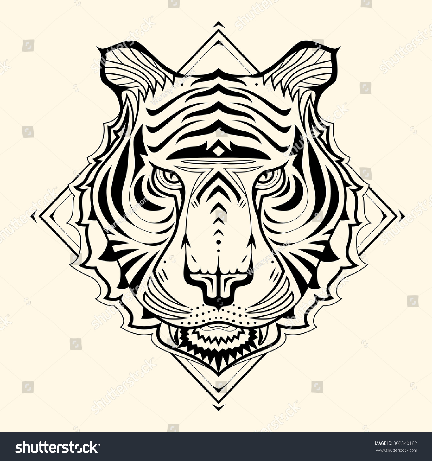 Tiger Zentangle Designvector Illustration Stock Vector (Royalty Free ...