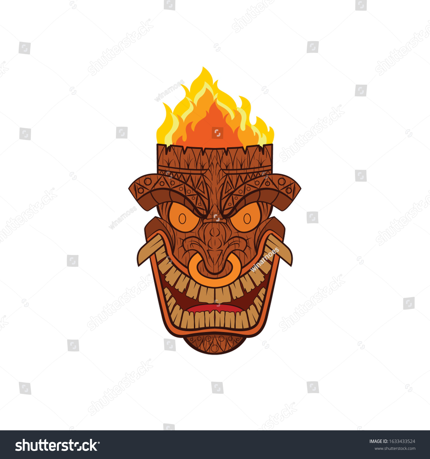 Tiki Mask Vector File Concept Design Stock Vector (Royalty Free ...