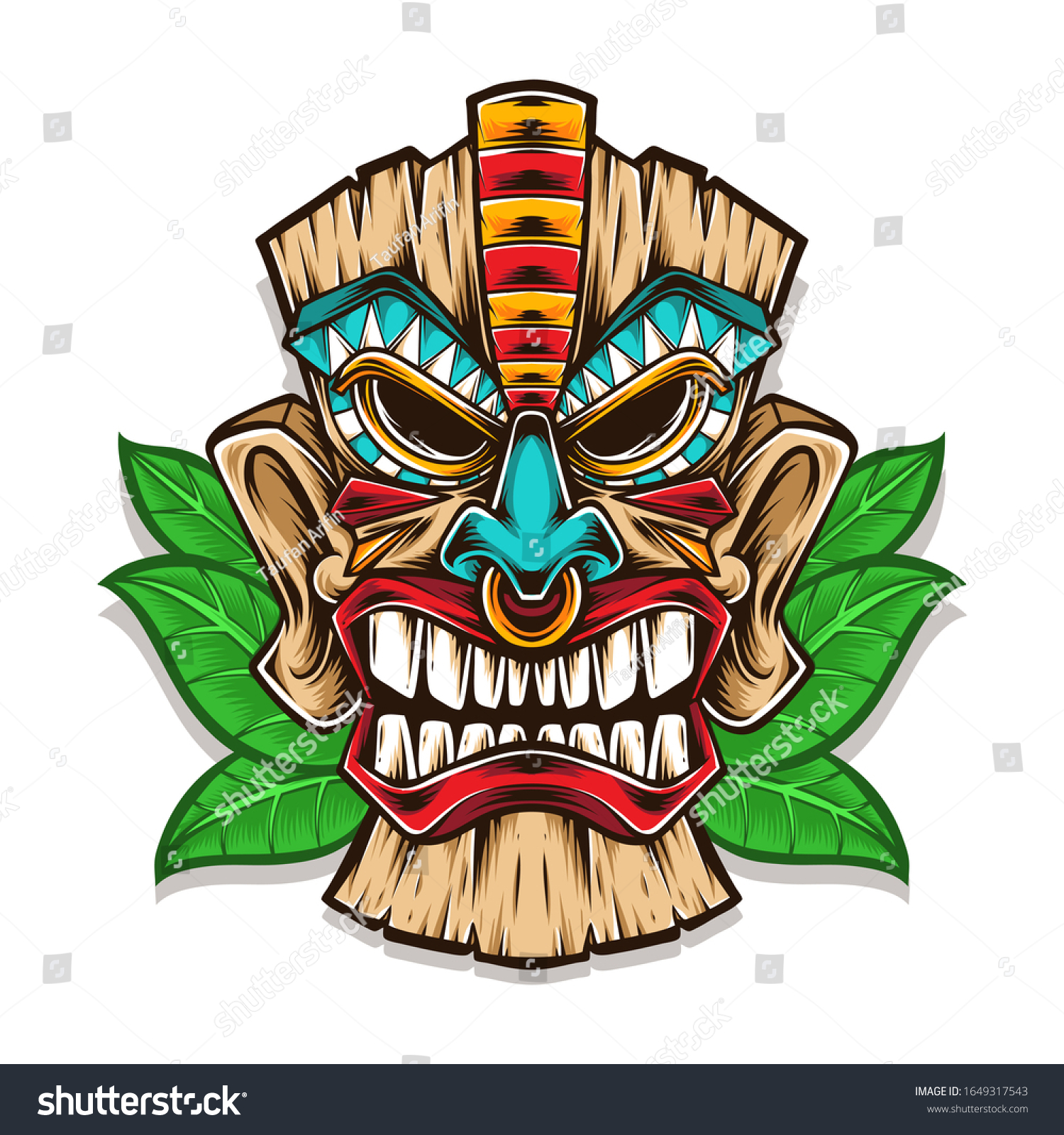 Tiki Mask Vector Logo Illustration: Vector có sẵn (miễn phí bản quyền ...