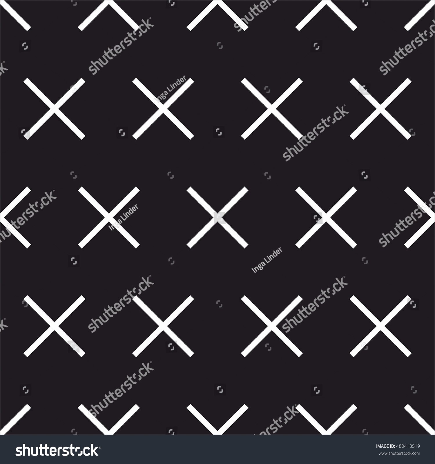 Tile Black White X Cross Vector Stock Vector (Royalty Free) 480418519
