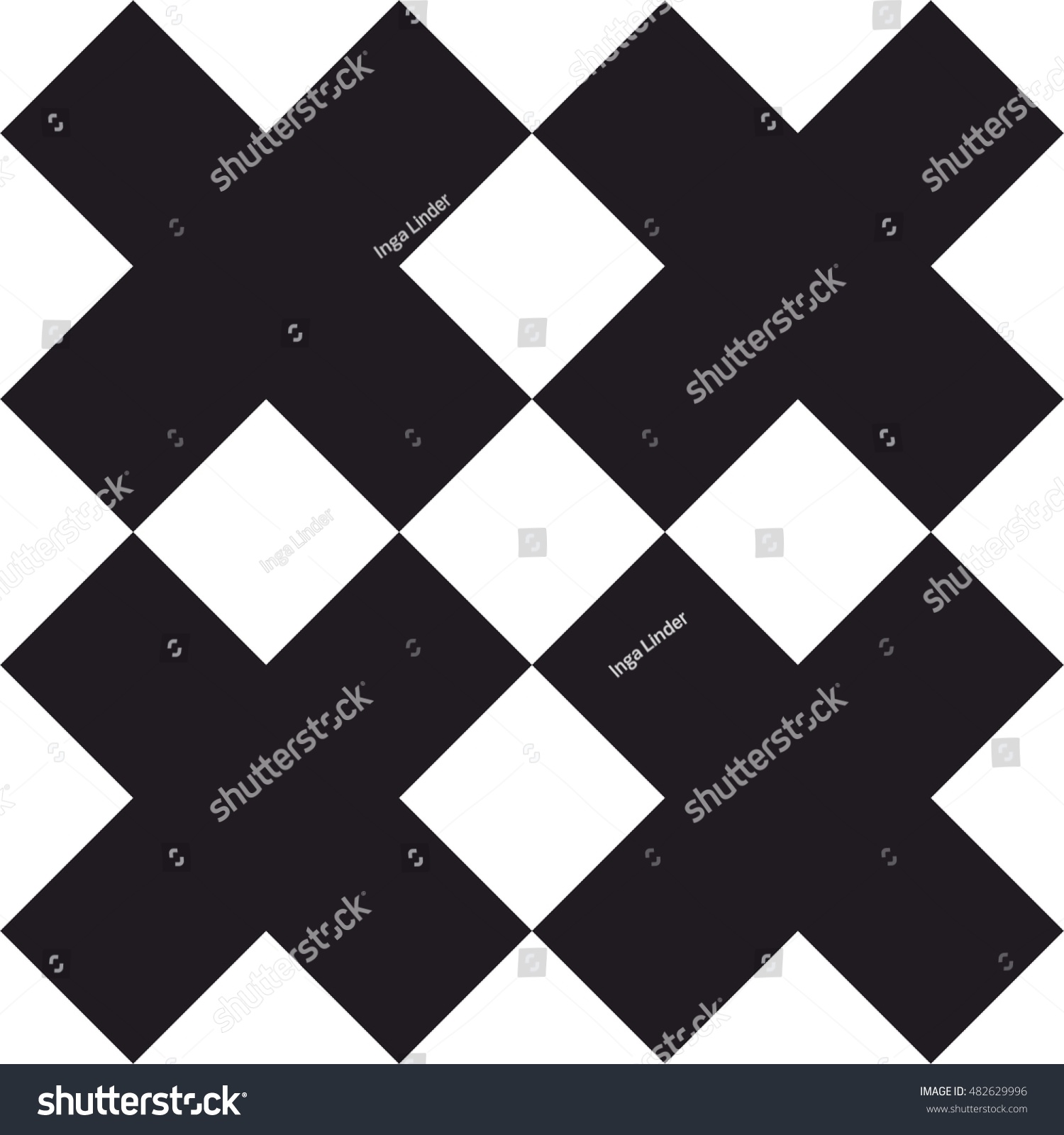 Tile Black White X Cross Vector Stock Vector (Royalty Free) 482629996
