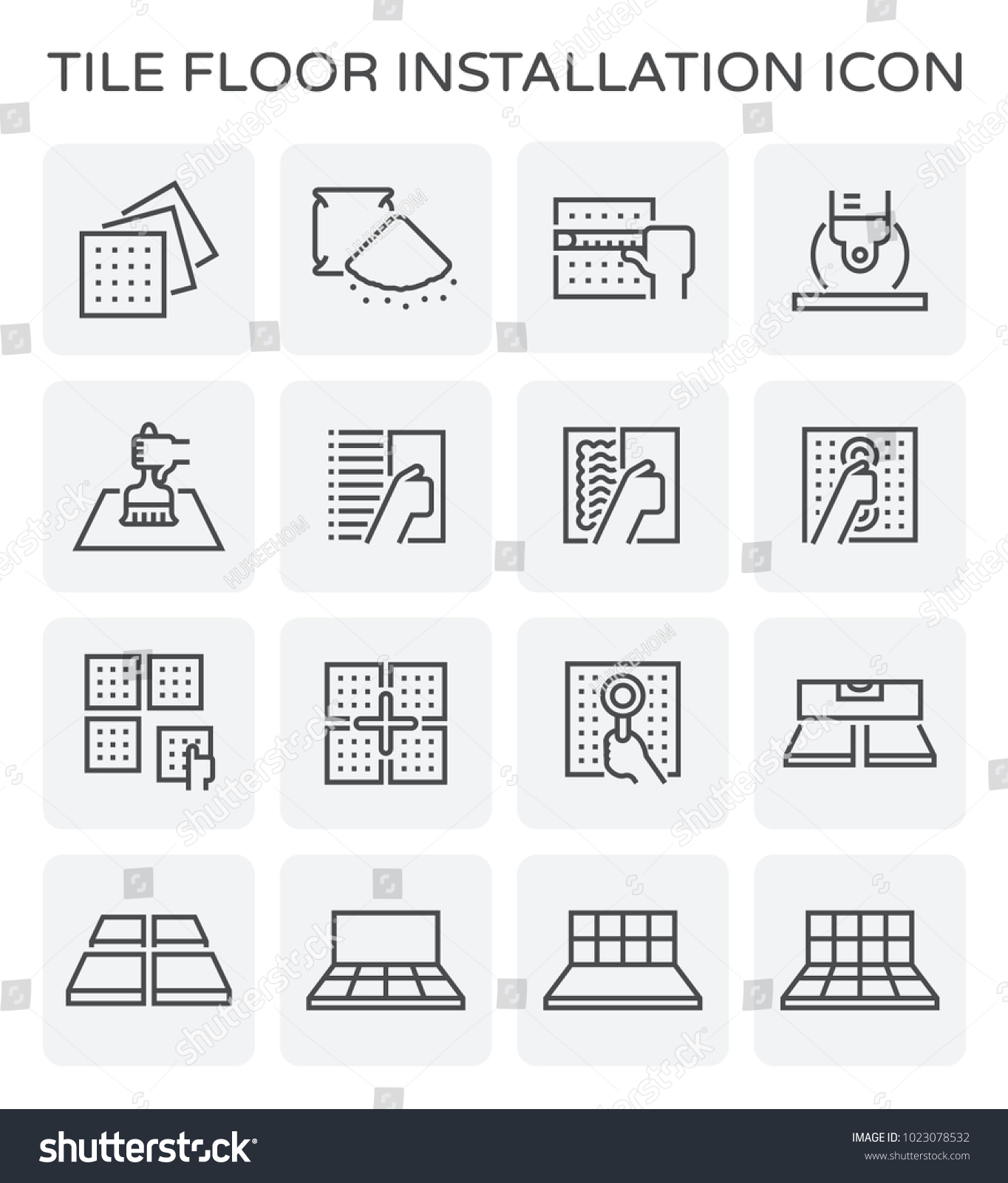 Tile Floor Construction Work Vector Icon Stock Vector (Royalty Free ...