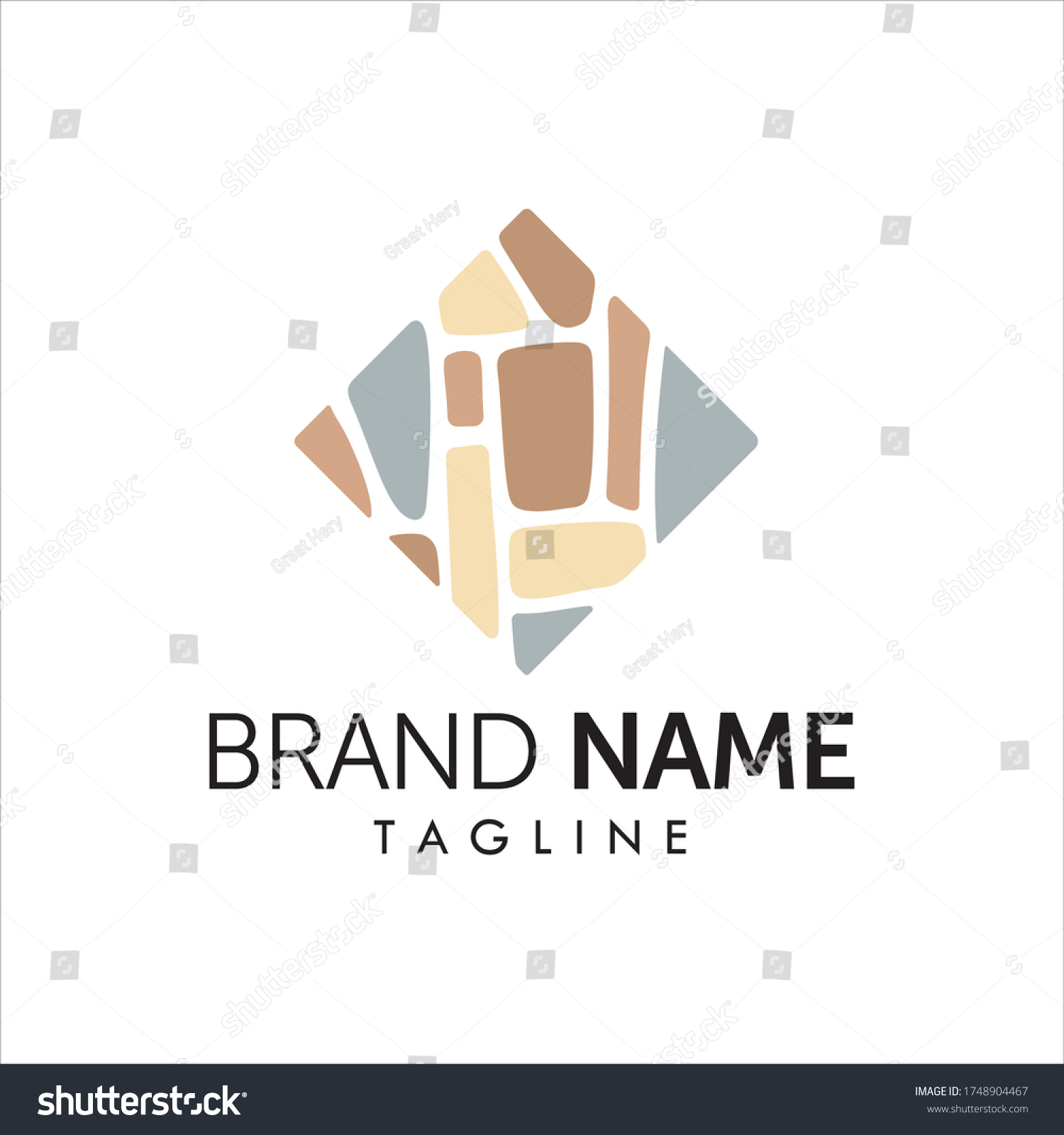 Tile Natural Stone Logo Design Vector Stock Vector (Royalty Free ...