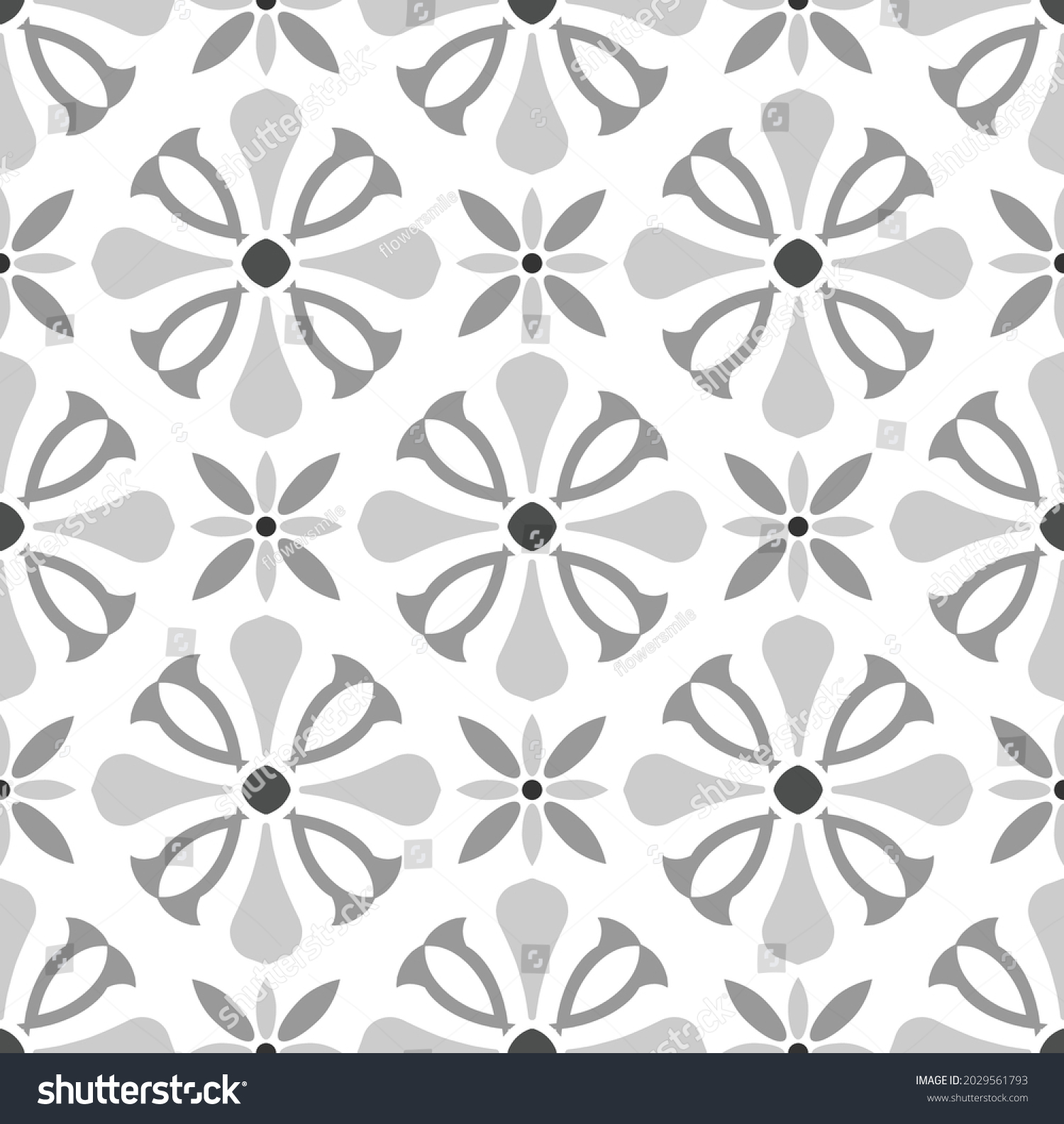 Tile Pattern Floral Seamless Background Ceramic Stock Vector Royalty