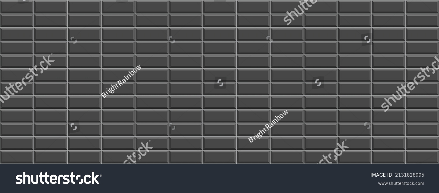 Tile Subway Texture Black Brick Wall Stock Vector (Royalty Free ...