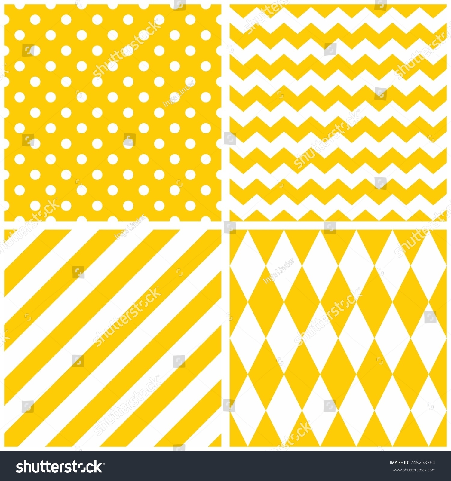 Tile Vector Pattern Set Yellow White Stock Vector (Royalty Free ...