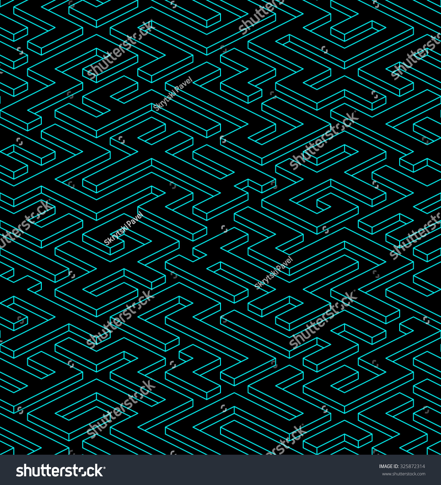 Tiled Cyanogen 3d Maze Background Vector Stock Vector (Royalty Free ...