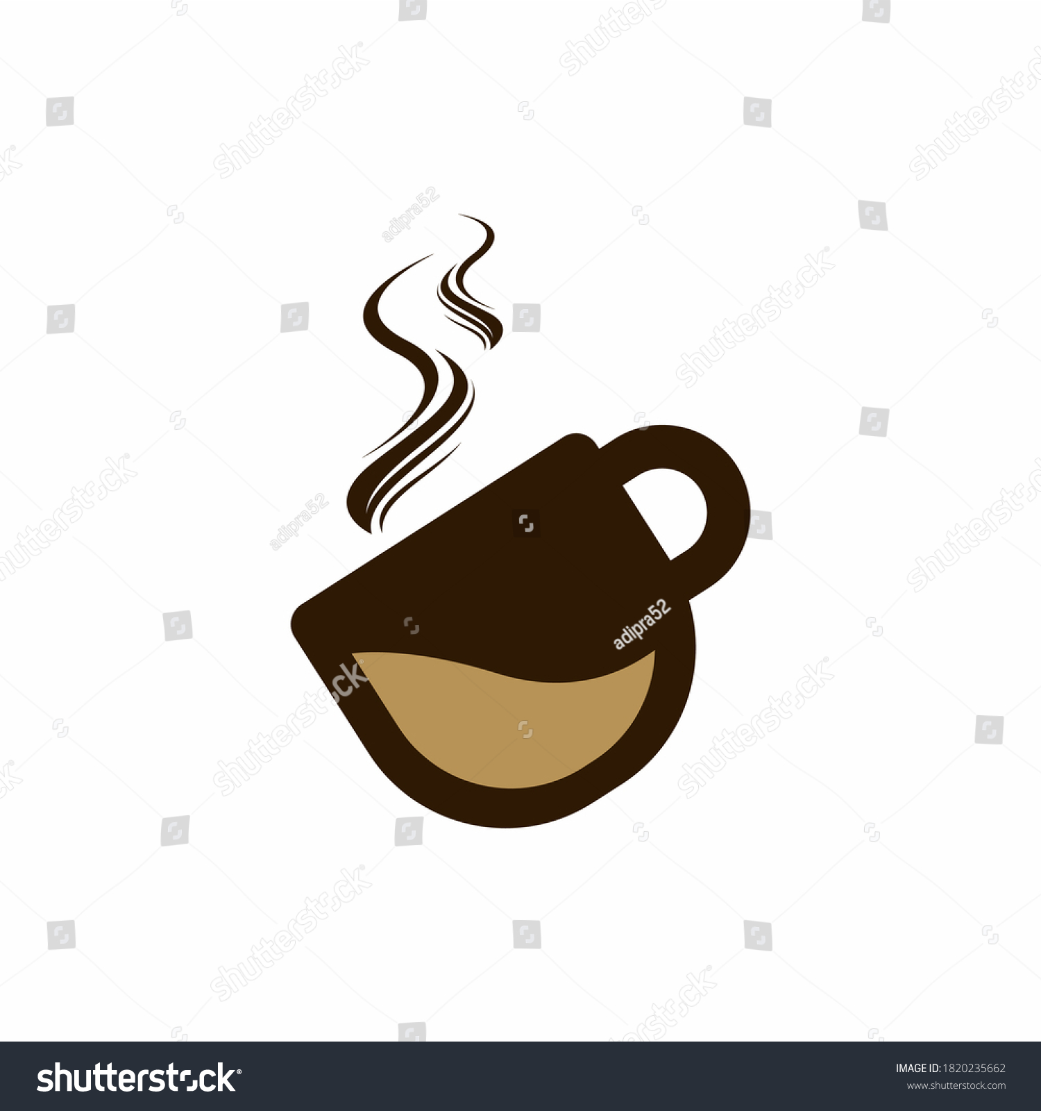 Tilted Coffee Smoke Vector Logo Template Stock Vector (Royalty Free ...