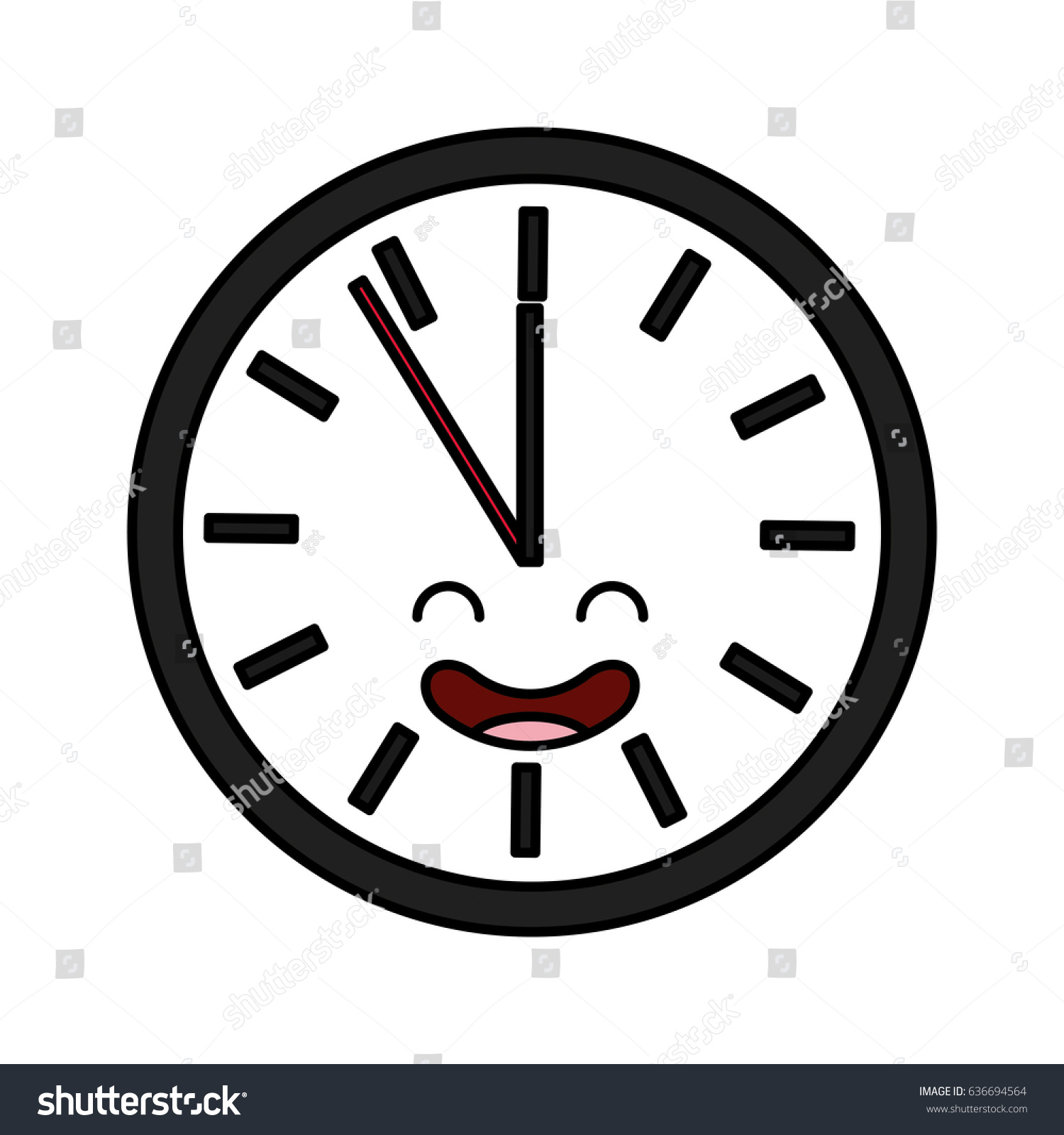 Time Clock Kawaii Character Stock Vector (Royalty Free) 636694564 ...