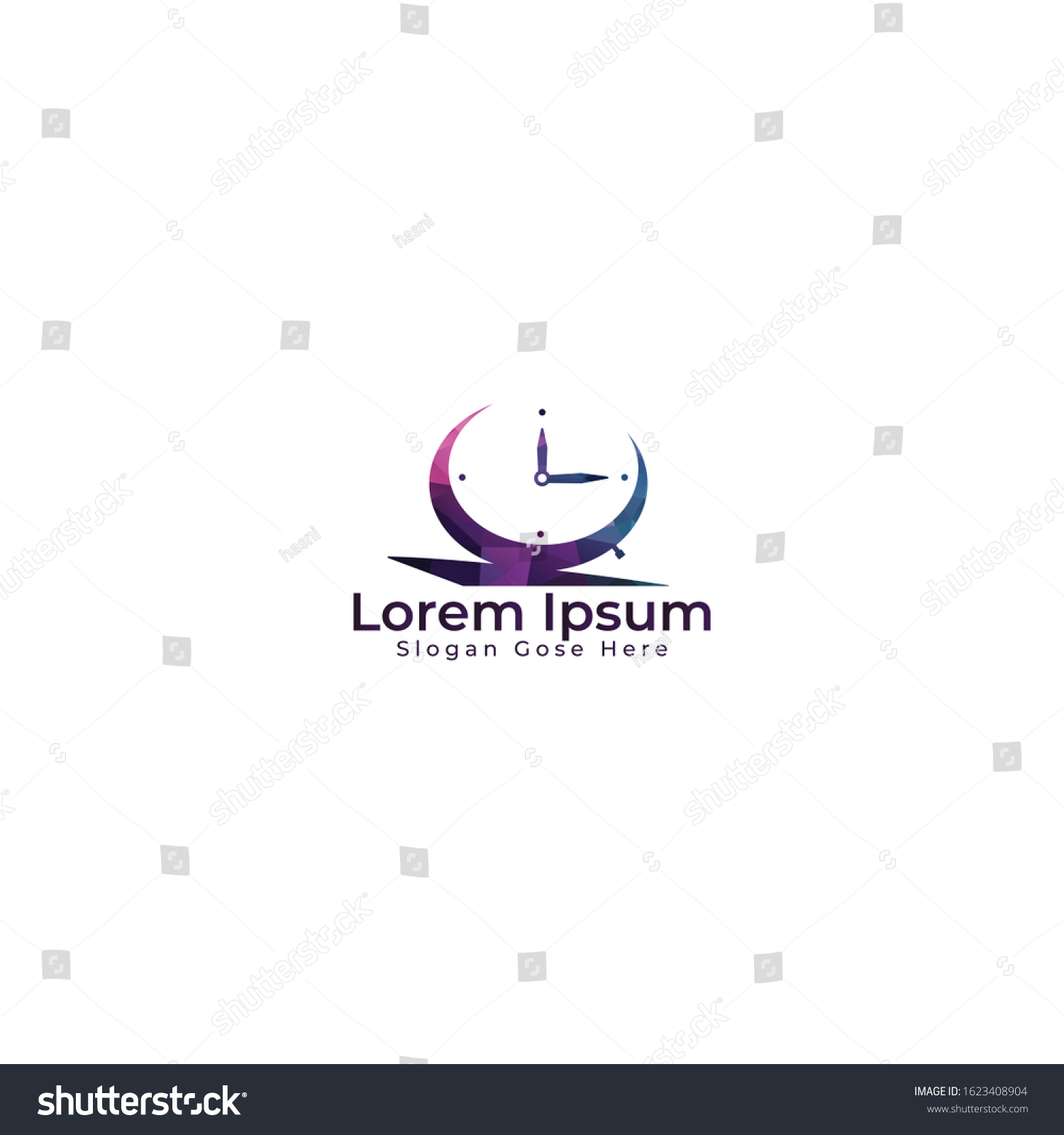 Time Clock Logo Design Template Time Stock Vector (Royalty Free ...