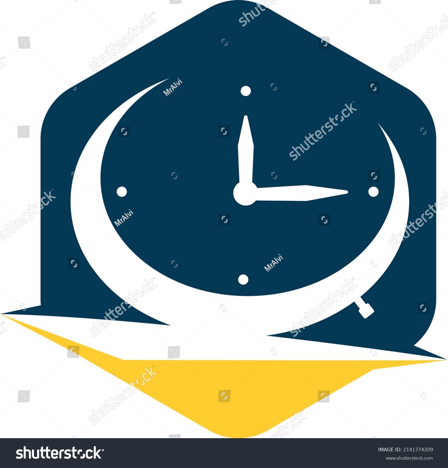Time Clock Logo Design Template Time Stock Vector (Royalty Free ...