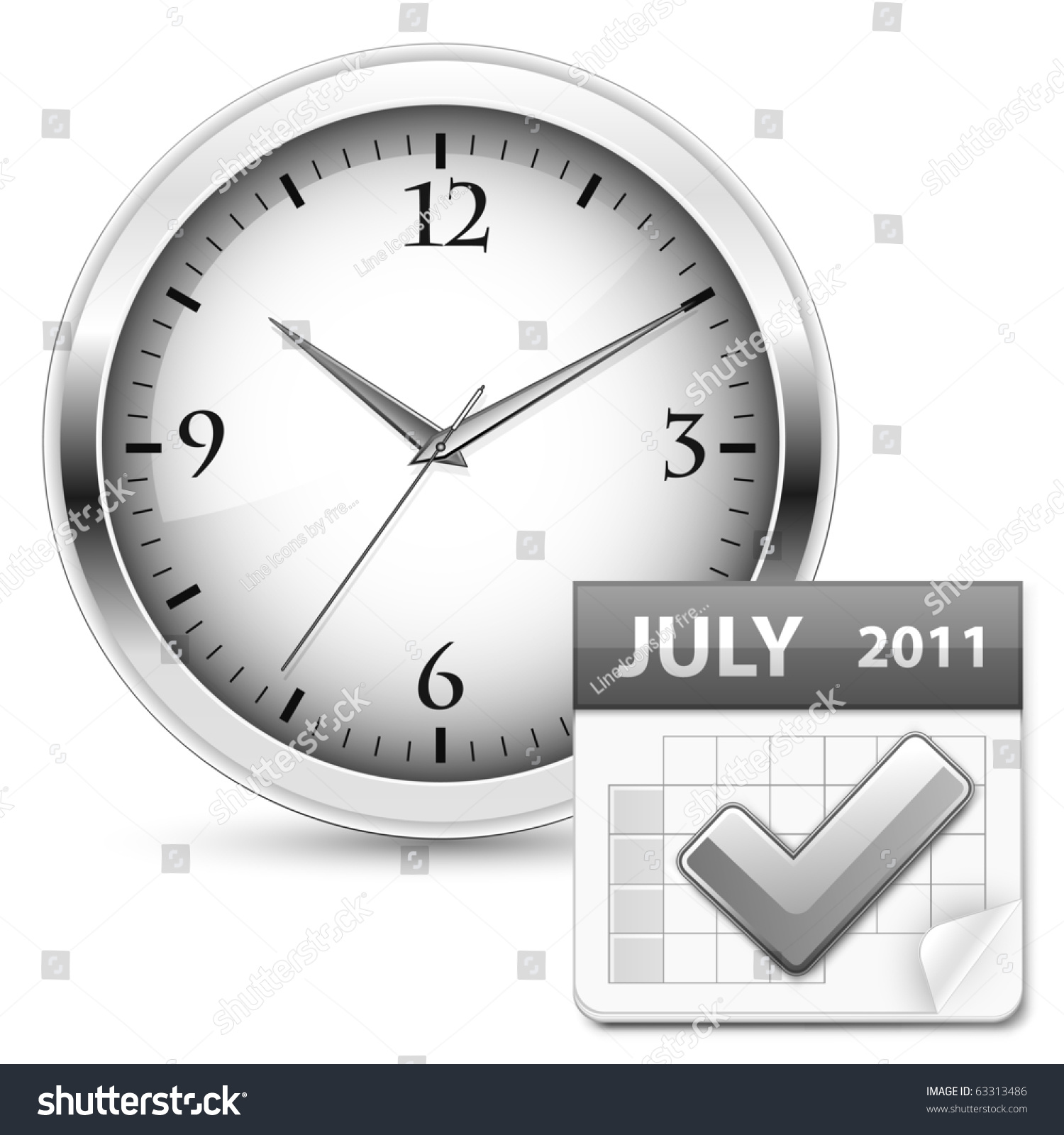 Time Concept Clock Calendar Vector Illustration Stock Vector (Royalty ...