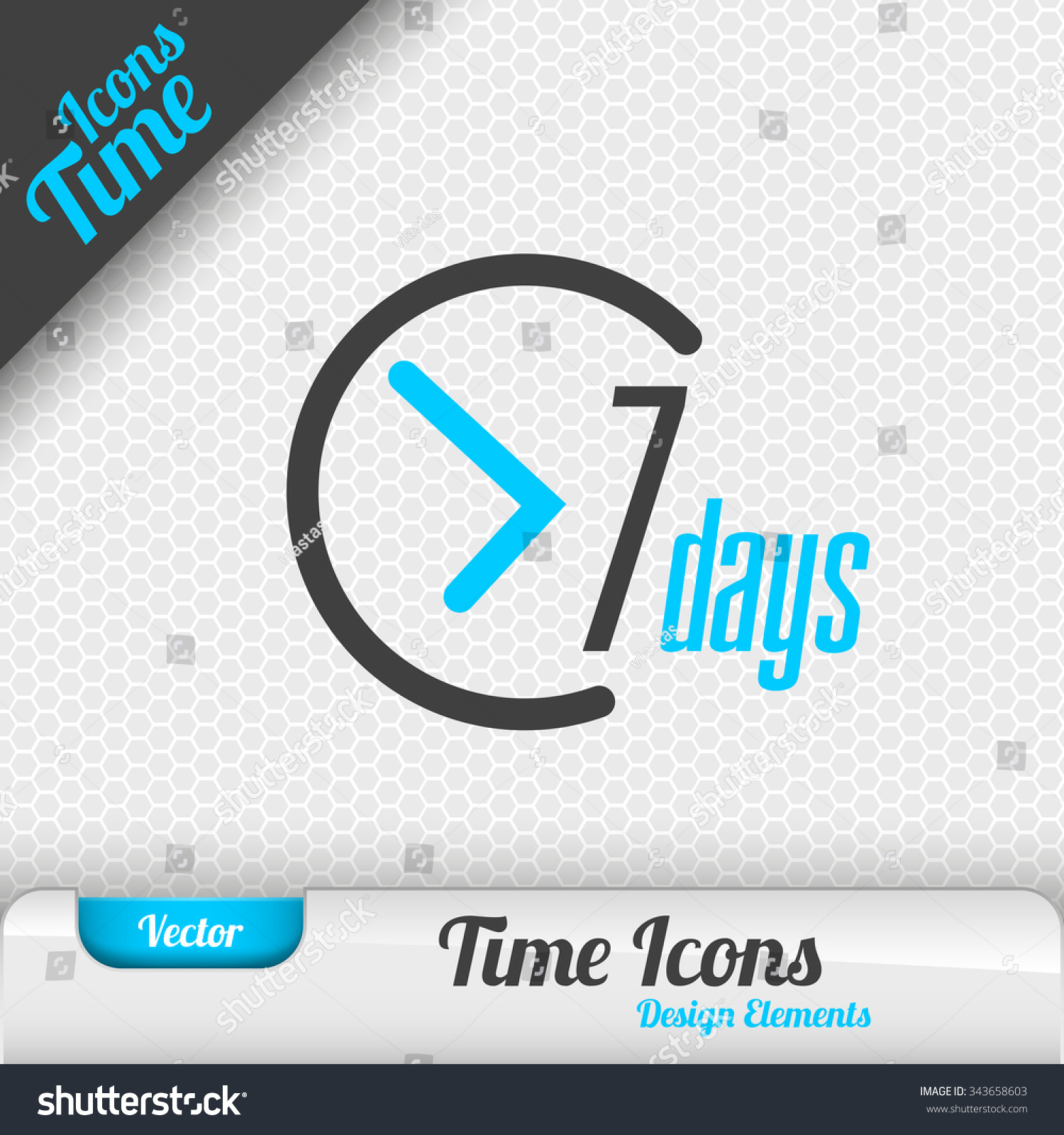 Time Icon 7 Days Symbol Vector: vector de stock (libre de regalías ...