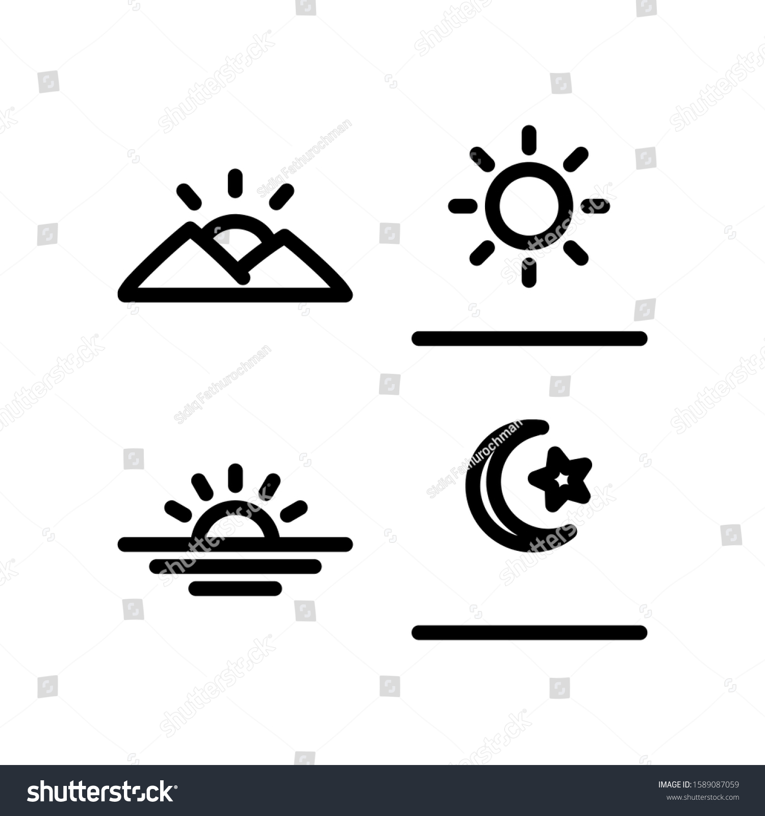 Time Icon Islamic Ramadan Icon Set Stock Vector (Royalty Free ...