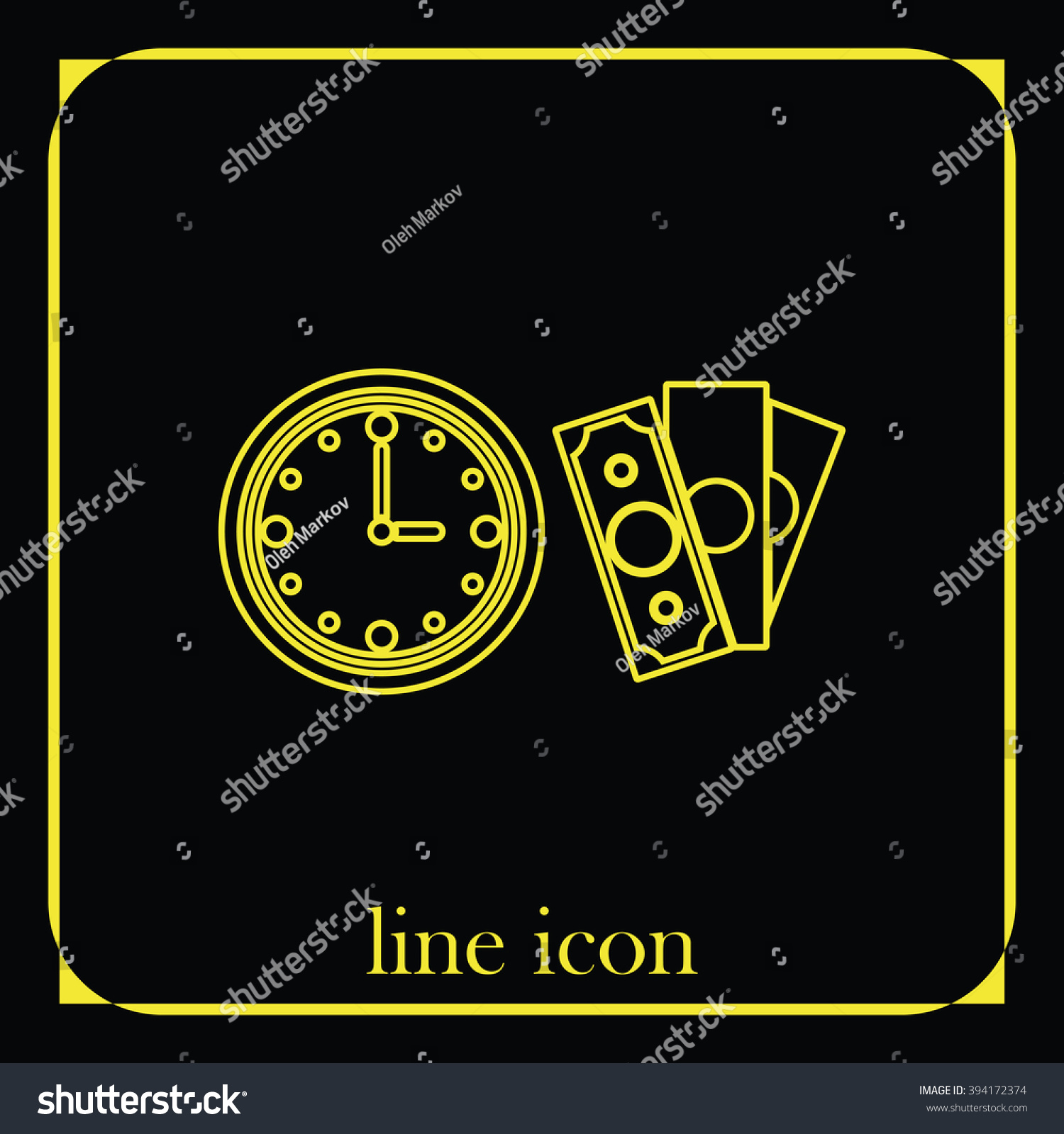 Time Money Icon Stock Vector (Royalty Free) 394172374