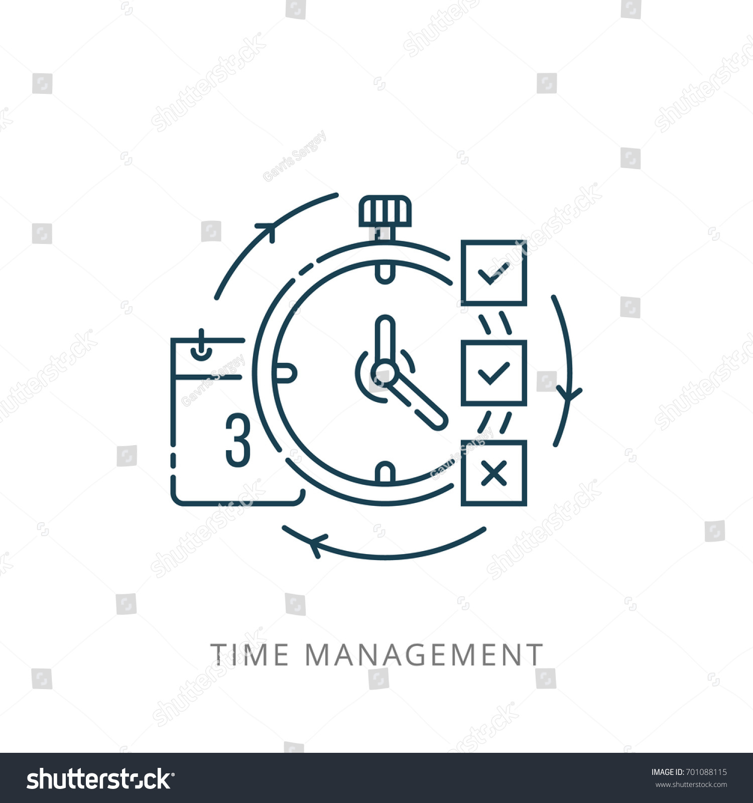 Time Management Concept Planning Organization Working Stock Vector ...