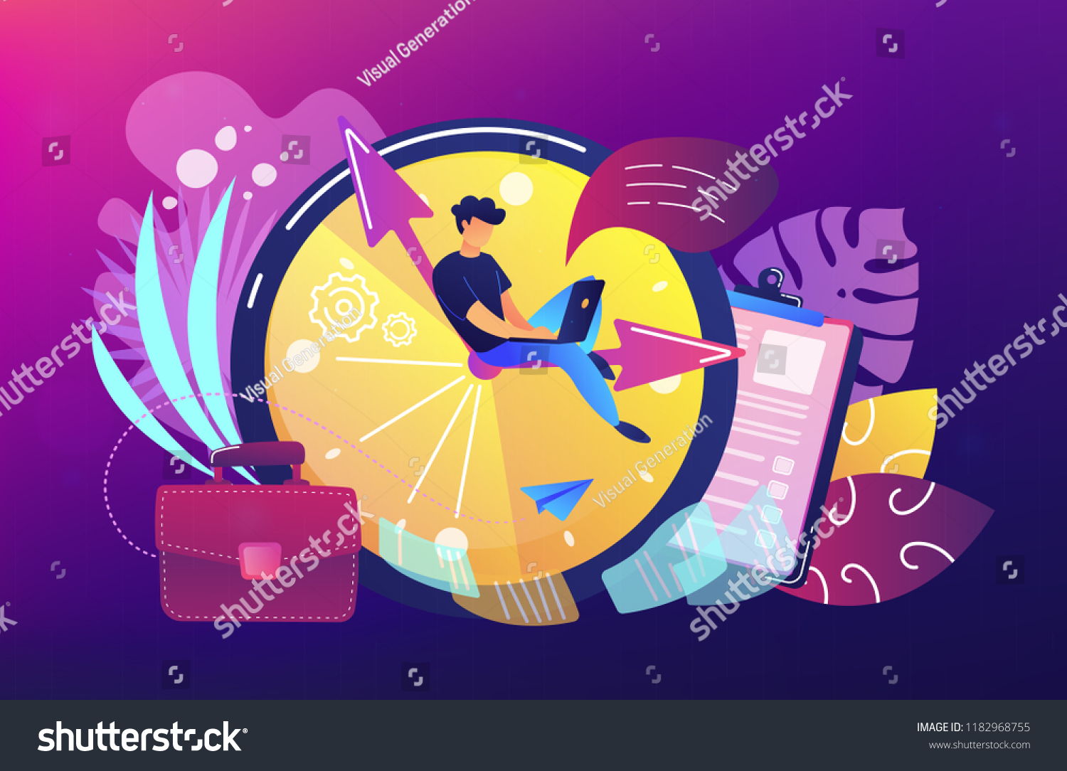 Time Management Concept Vector Illustration Stock Vector (Royalty Free ...