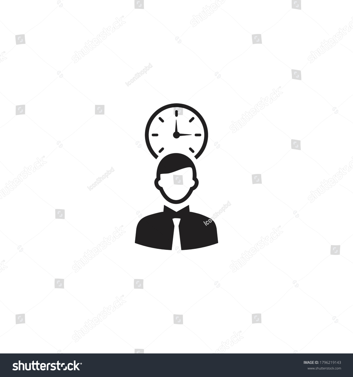 Time Management Icon Black Vector Illustration Stock Vector (Royalty ...