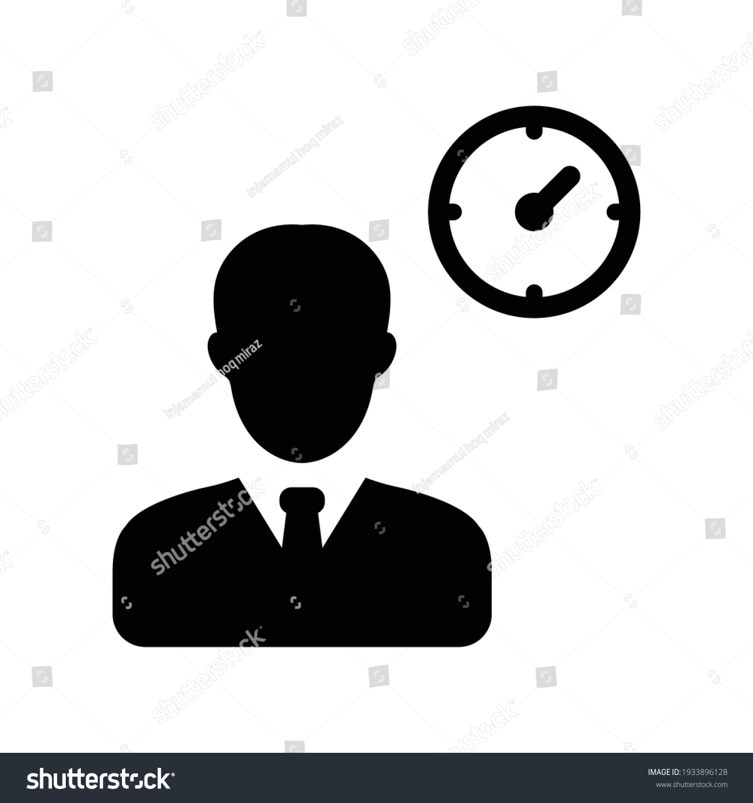 Time Management Iconclockman Vector Illustration Stock Vector (Royalty ...