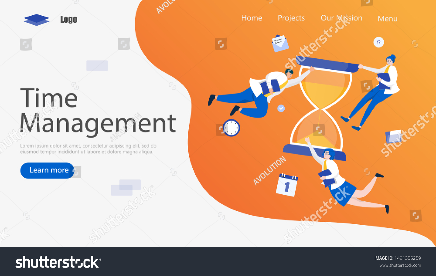 Time Management Vector Illustration Concept Suitable Stock Vector ... Time Management Vector Illustration Concept Suitable Stock Vector ...