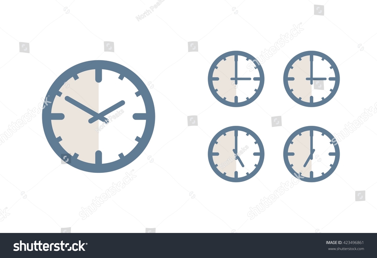 Time Set Icon Clock Set Icon Stock Vector (Royalty Free) 423496861 ...