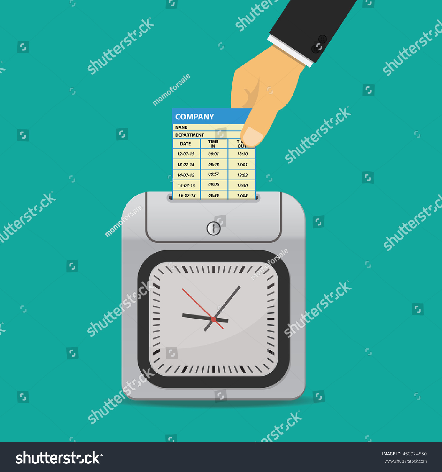 224 Punch card clock Images, Stock Photos & Vectors | Shutterstock