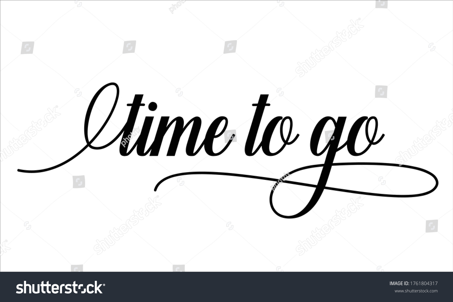 Time Go Calligraphic Cursive Typographic Text Stock Vector (Royalty ...