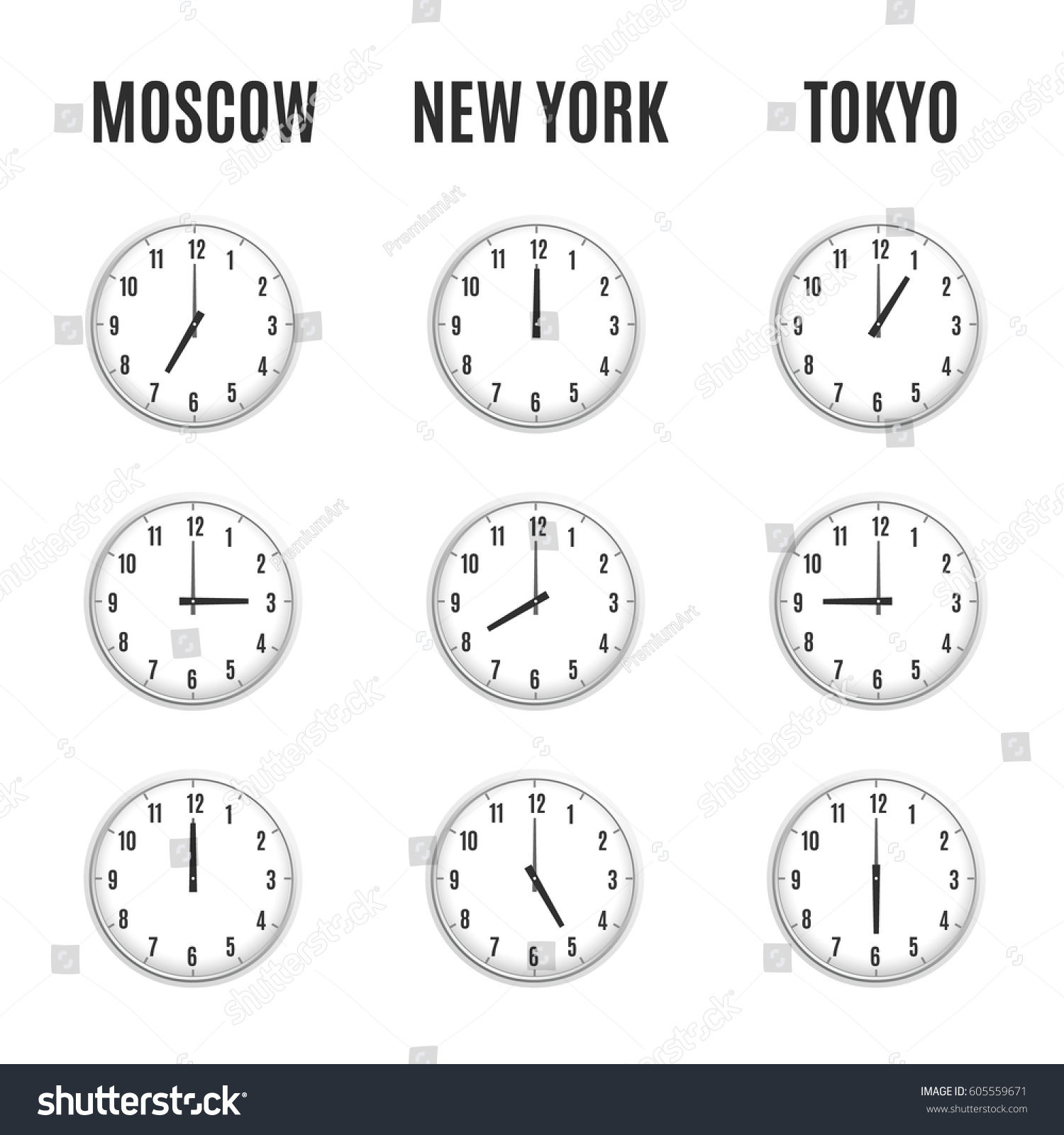 Time Zones Clocks Vector Template Vector Stock Vector (Royalty Free ...