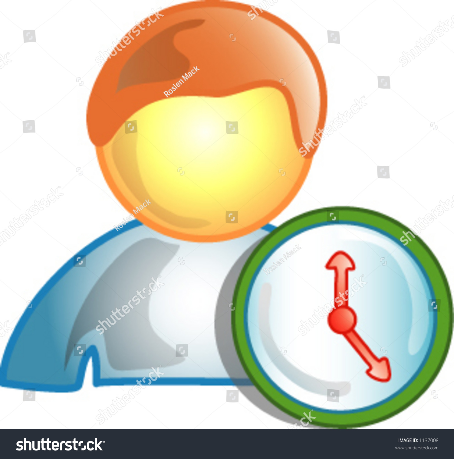 Timeclock Person Icon Stock Vector (Royalty Free) 1137008