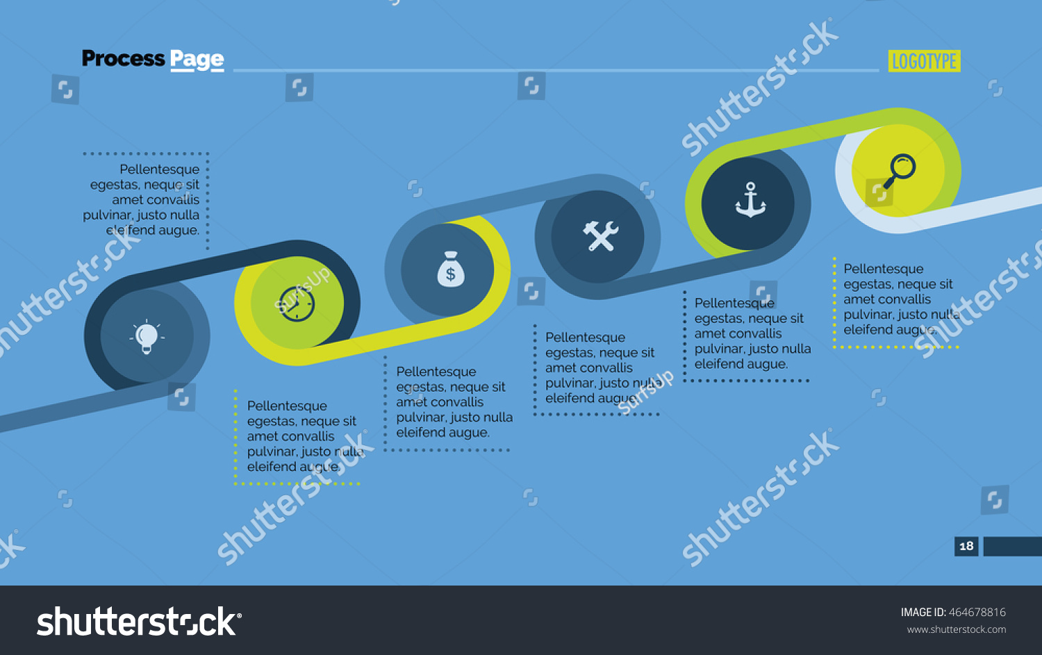 Timeline Circle Connected Diagram Slide Stock Vector (Royalty Free ...