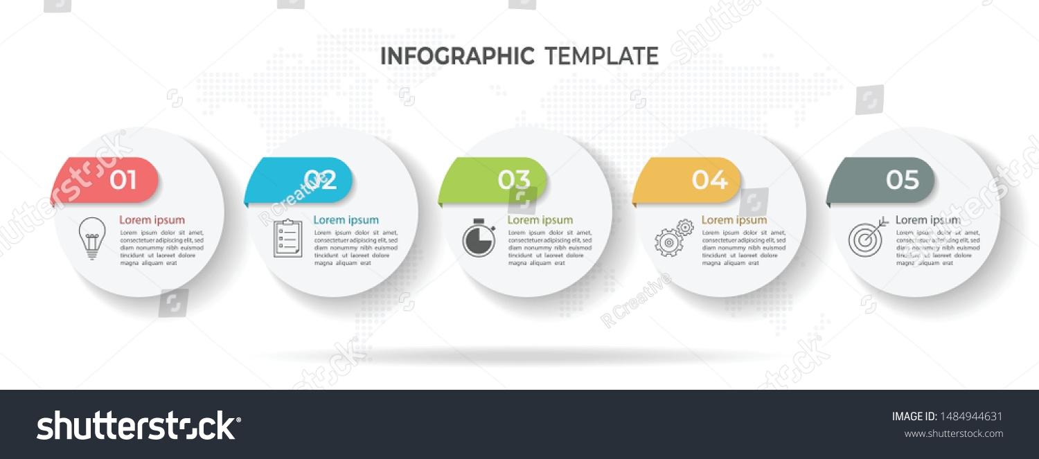 Timeline Circle Infographic Template 5 Options Stock Vector (Royalty ...