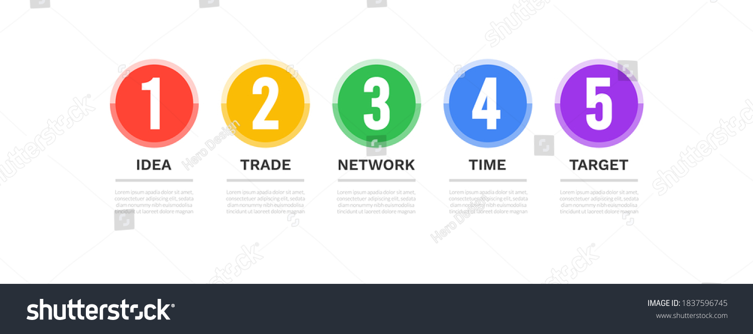 Timeline Circular Infographics Design Five Target Stock Vector (Royalty ...