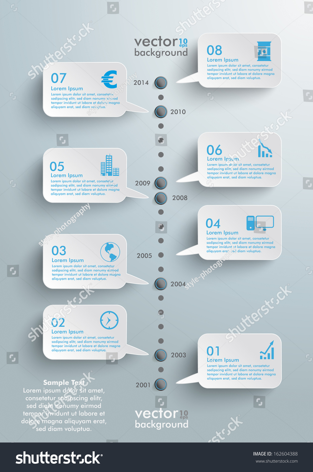 Timeline Design Clouds On Grey Background Stock Vector (Royalty Free ...