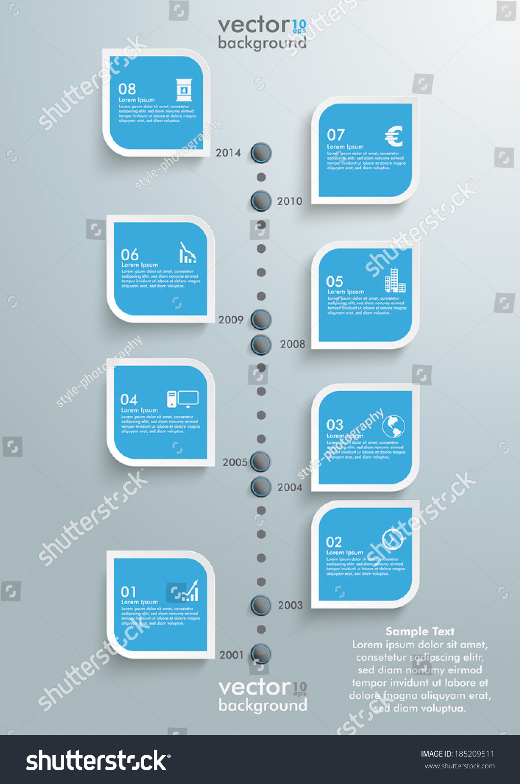Timeline Design Clouds On Grey Background Stock Vector (Royalty Free ...