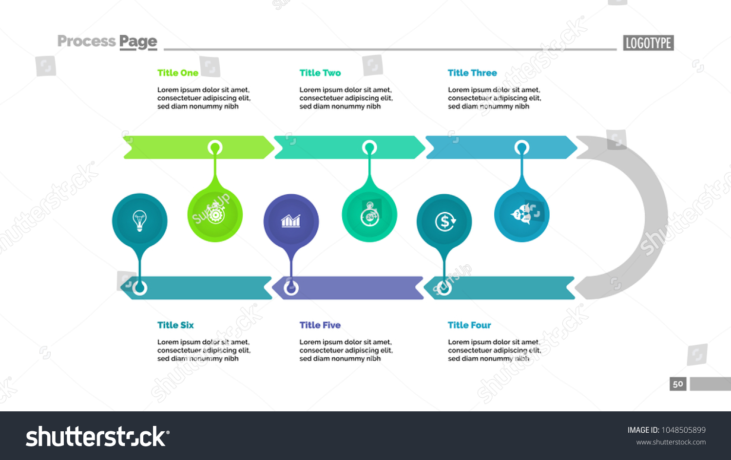 Timeline Diagram Six Steps Arrow Chart Stock-vektor (royaltyfri ...