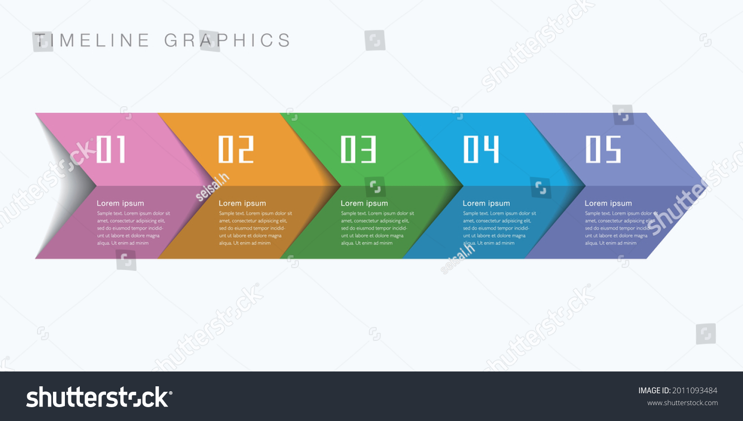 Timeline Graphics Business Presentation Template Flow: เวกเตอร์สต็อก ...