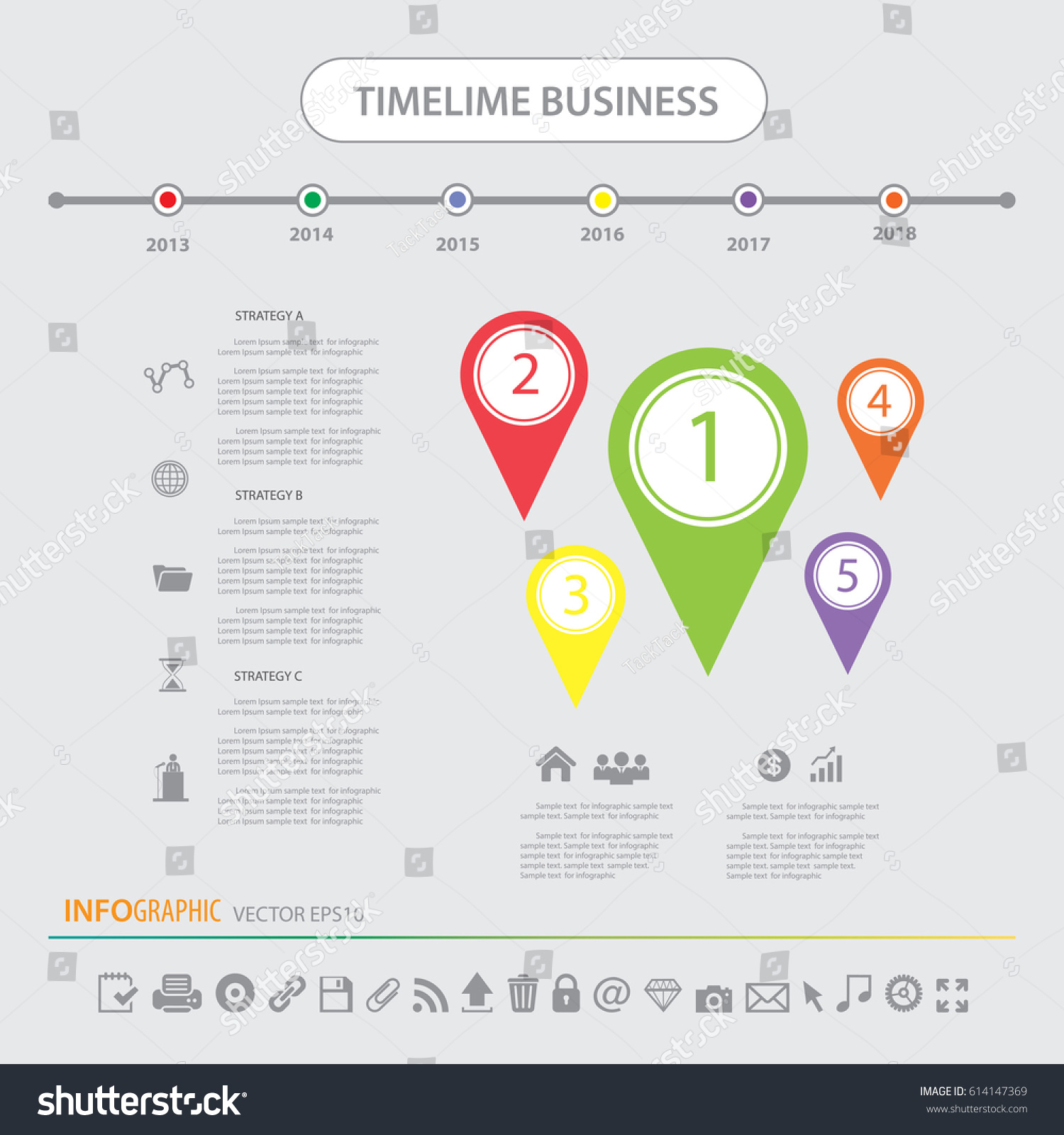 Timeline Info Graphics Design Template Vector: เวกเตอร์สต็อก (ปลอดค่า ...
